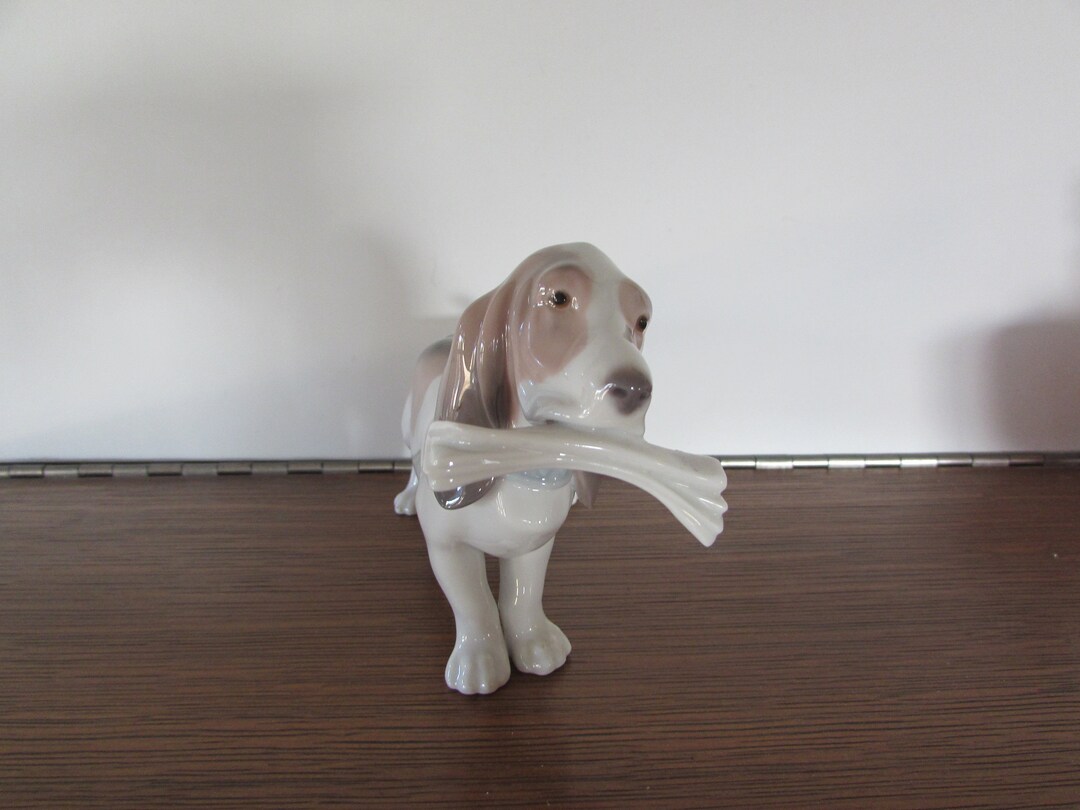 Lladro Dog Figurine, Lladro Basset Hound Figurine, Retired Lladro ...