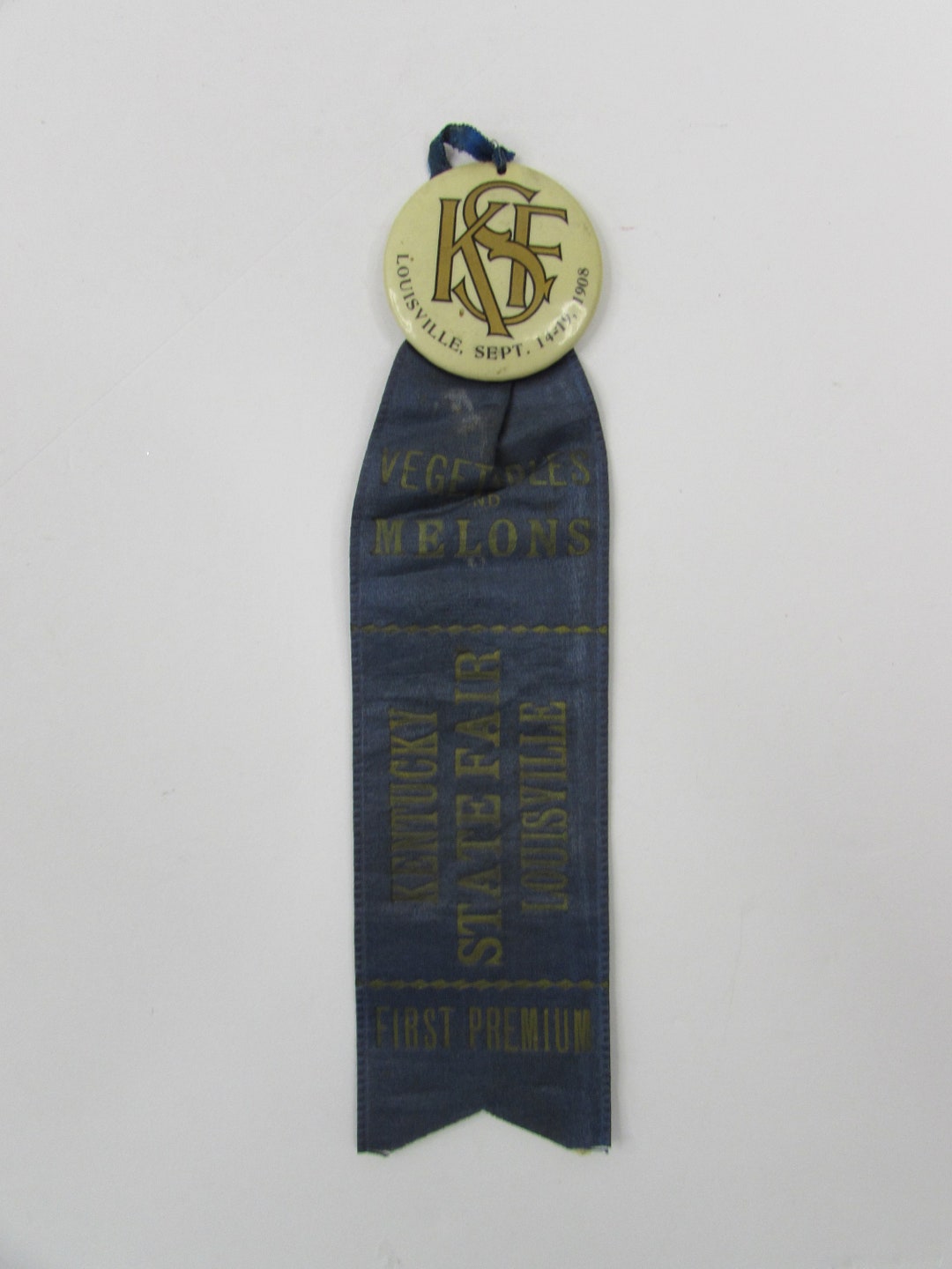 Ribbon and Awards, Antique State Fair Ribbon and Button, Antique ...