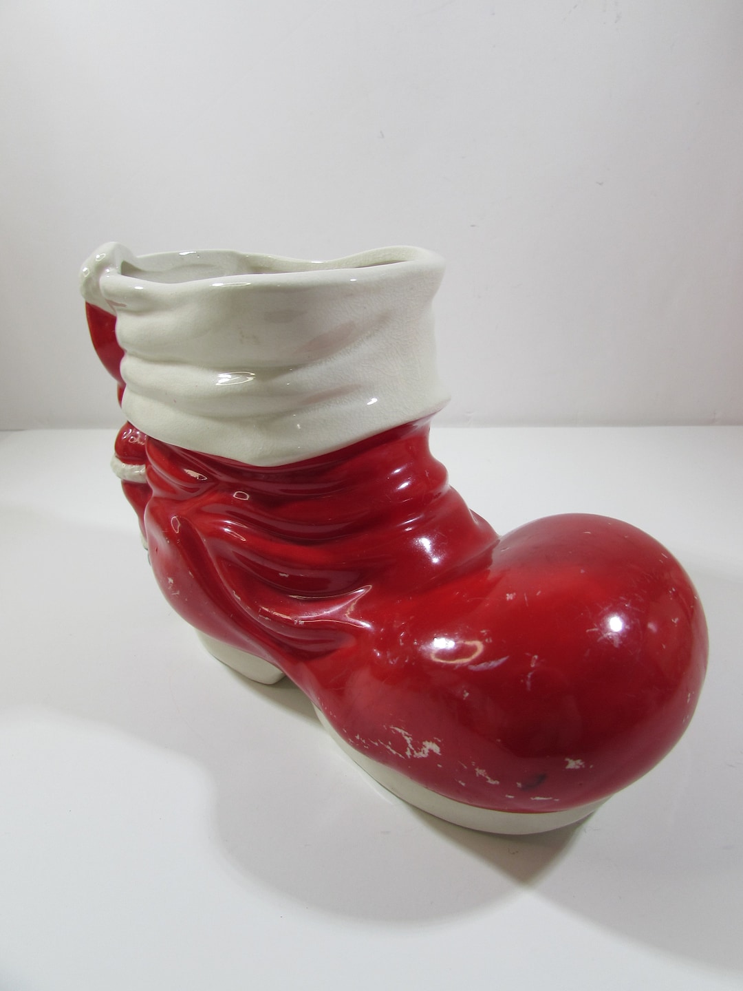 Christmas Decor, Large Santa Claus Boot, Santa Boots, Vintage Santa ...