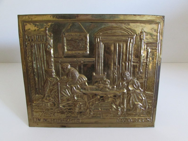 Brass Raised Relief Vintage Brass Raised Relief Wall Pocket - Etsy
