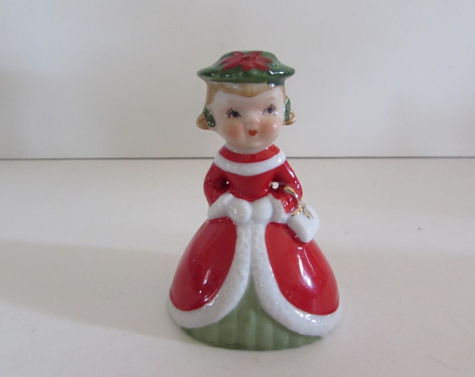 Lefton Holiday Bell, Vintage Lefton Little Lady Holiday Bell, Lefton ...