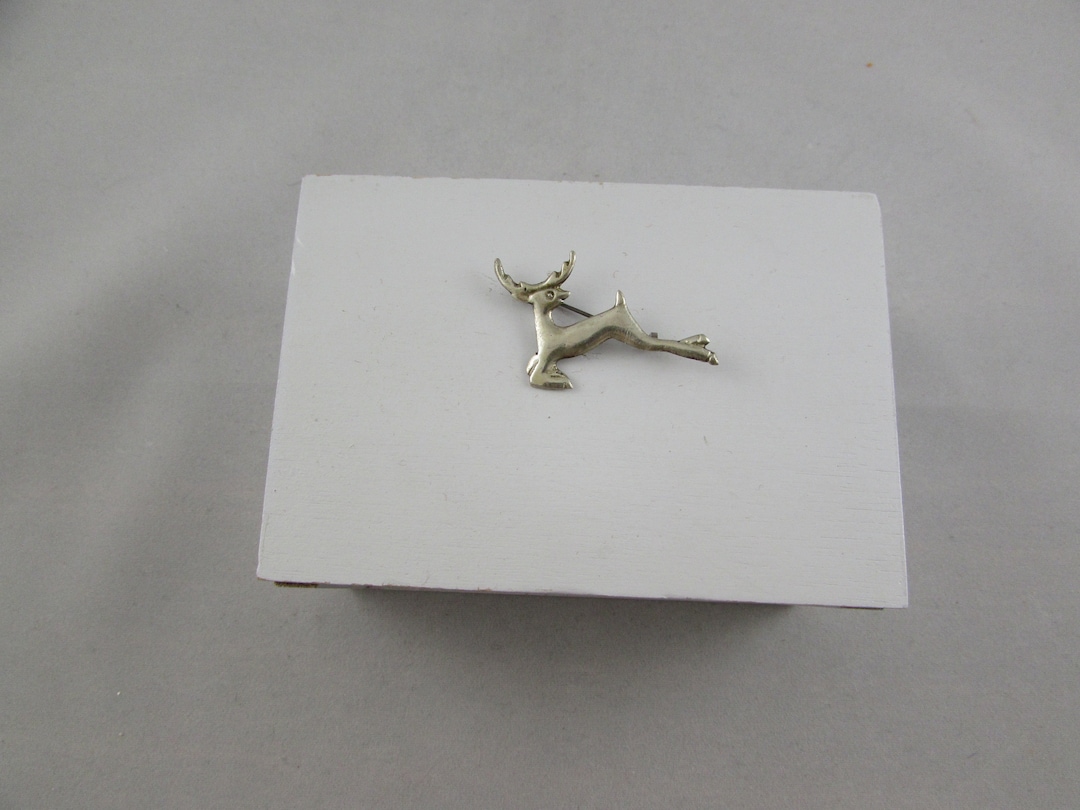 Vintage Sterling Silver Reindeer Brooch - Mexico Lapel Pin - Etsy