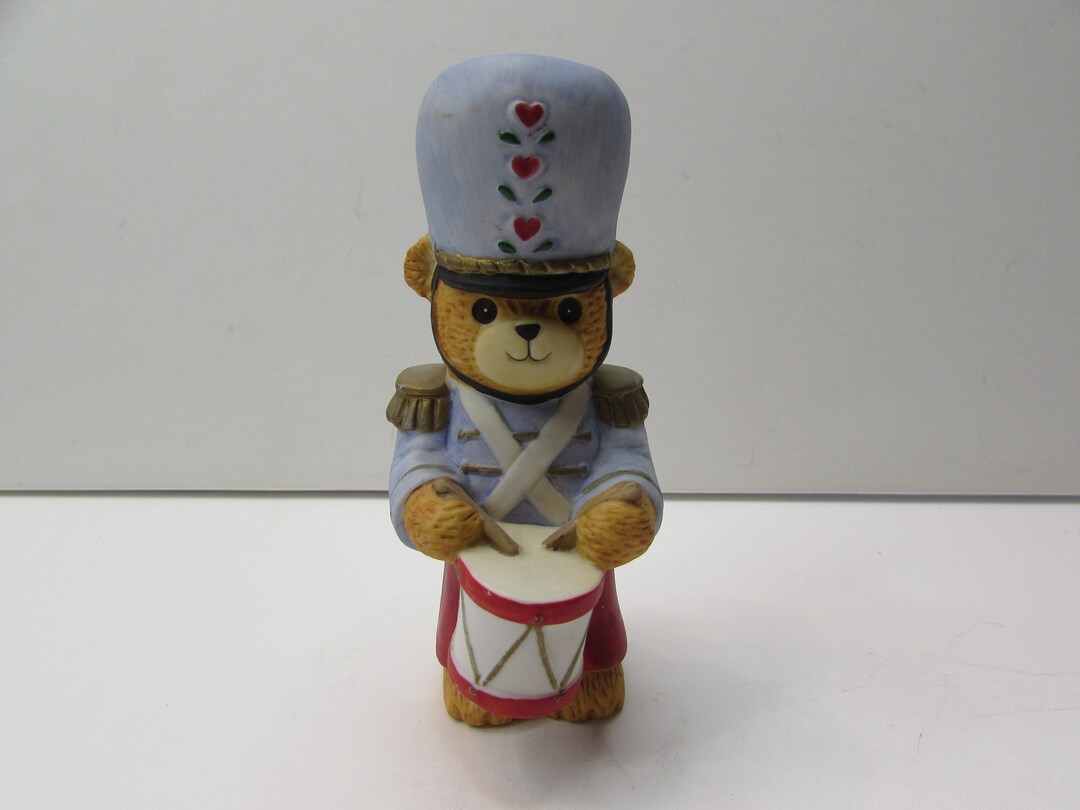 Enesco Bear Figurine, Vintage Enesco Drummer Bear Figurine, 1983 Lucy ...