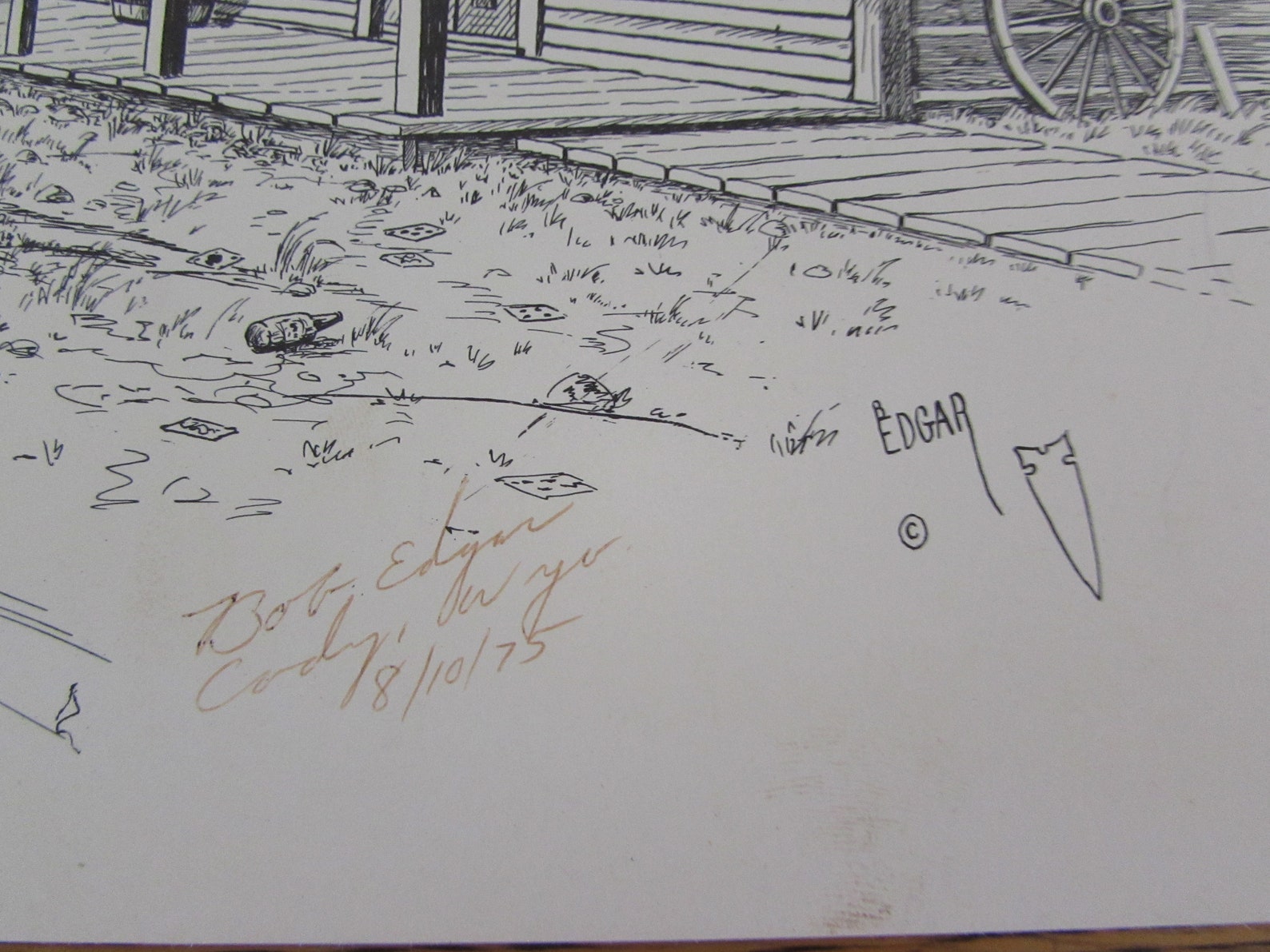 Bob Edgar Print Signed Bob Edgar Print 1975 Bob Edgar Old - Etsy