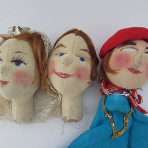 Puppet Heads, Three European Women Puppet Heads, Old Puppet Heads ...