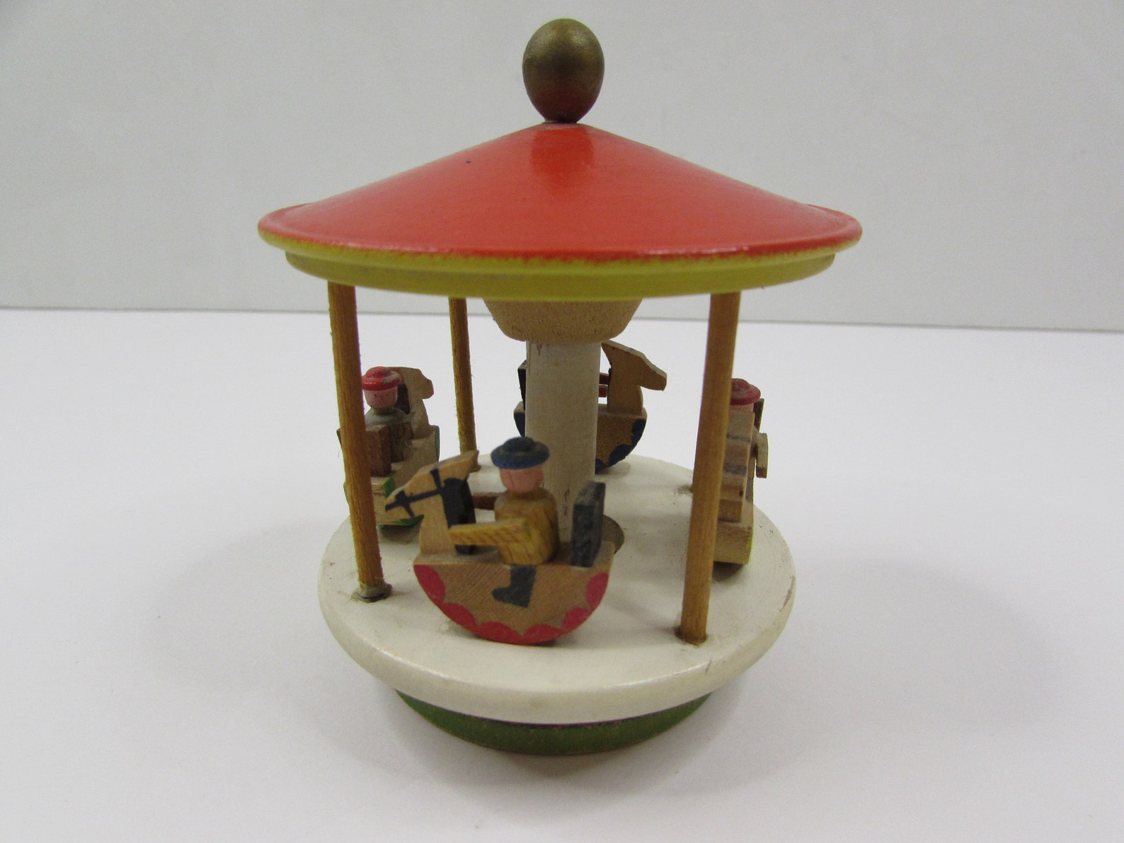 Vintage Erzgebirge Wood Toy Carousel - German Democratic Republic - Etsy