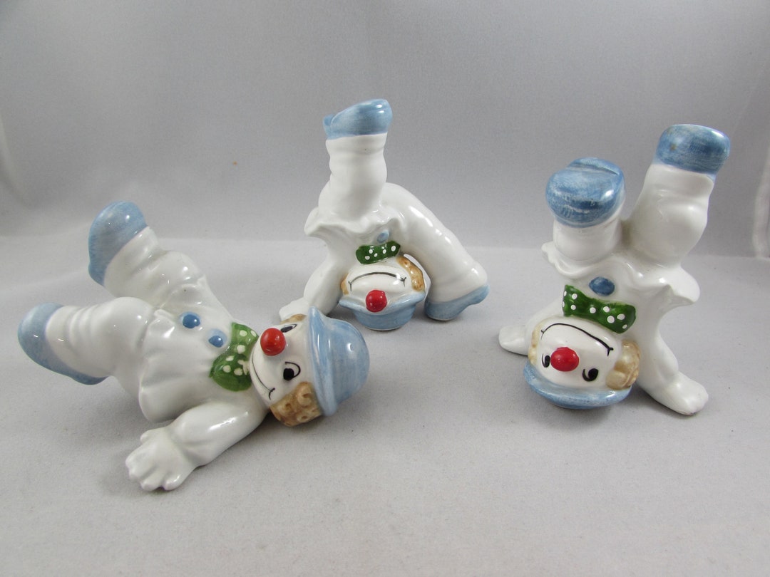 Fitz and Floyd Figurine, Fitz and Floyd Tumbling Clowns, Three Fitz and ...