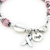 Lung Cancer Laser Charm HOPE LOVE SURVIVOR Personalizable Stretch ...