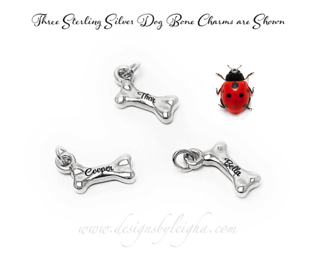 925 Sterling Silver Tiny Dog Bone Charm Necklace - Etsy