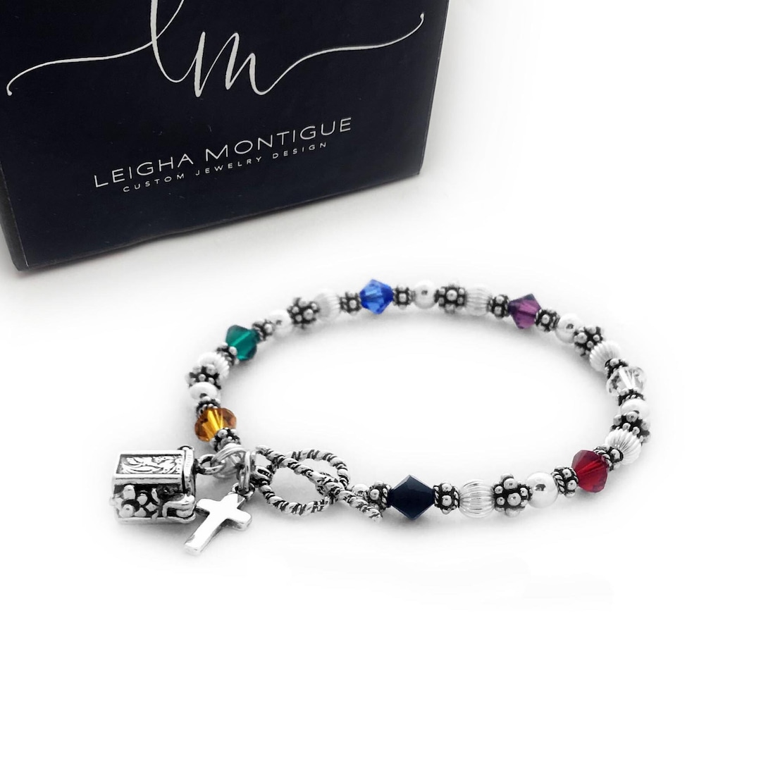 Salvation Bracelet 6mm With Swarovski & Sterling Silver, Faith Bracelet ...