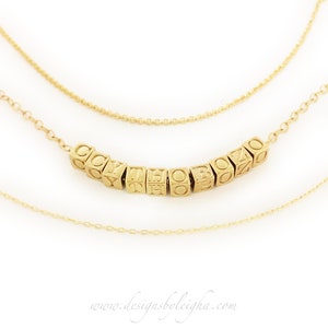 Tiny Gold Letter Blocks Gold Name Necklace Gold Letter - Etsy