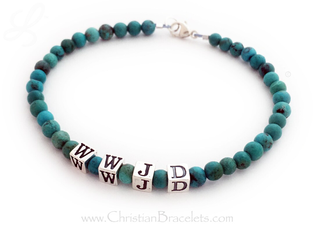 WWJD Turquoise Bracelet: Sterling Silver Message Jewelry - Etsy