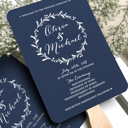 Wedding Program Fans Wooden Sticks Included Wedding Program - Etsy