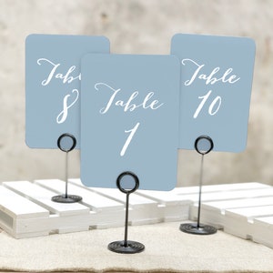 Dusty Light Blue Table Numbers - Printed 5x7 Table Numbers - Simple ...