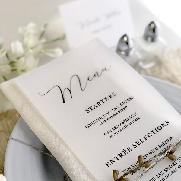 Luxury Menu Cards - Etsy
