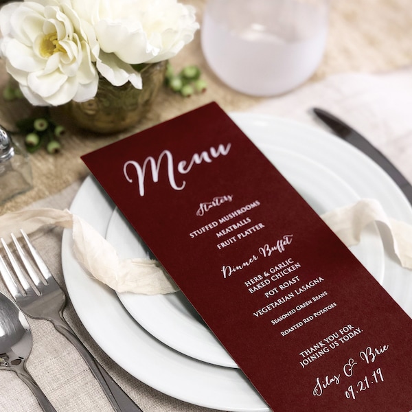 Burgundy Place Cards - Etsy