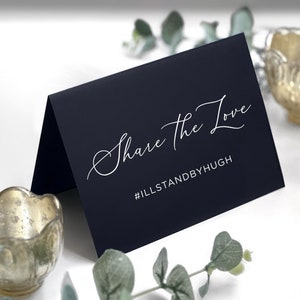 Printed Share the Love Table Sign, Folded Printed Hashtag Social Media ...