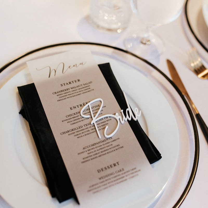 Clear Menu Cards - Etsy