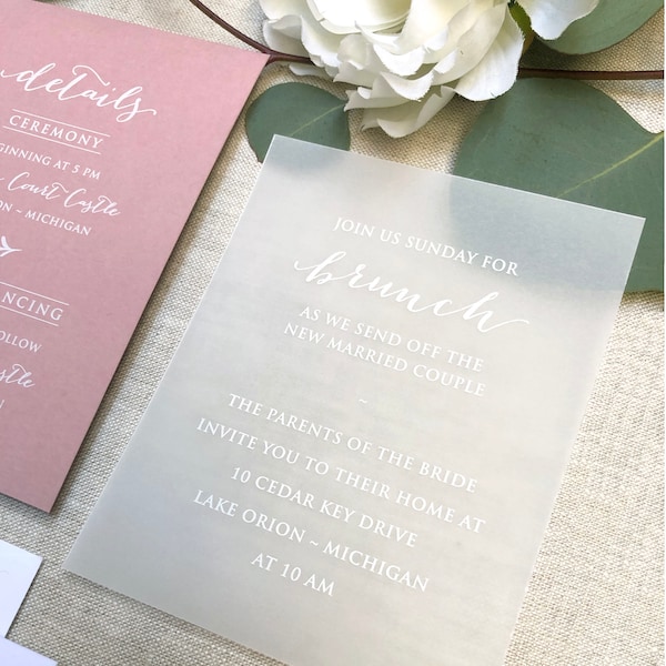 Vellum Invitation - Etsy
