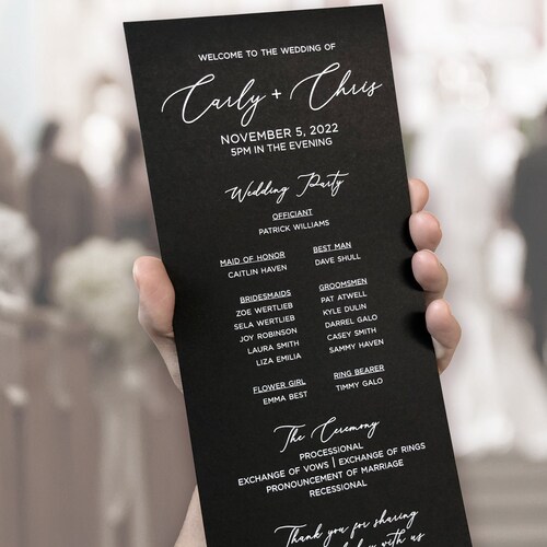 Black and White Wedding Ceremony Programs Printed Wedding - Etsy