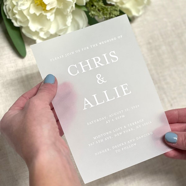 Vellum Invitations - Etsy