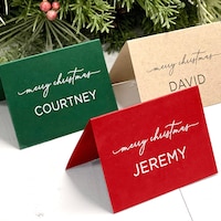 Christmas Table Tent Place Cards - 25holiday Lights Guest Seating Name ...