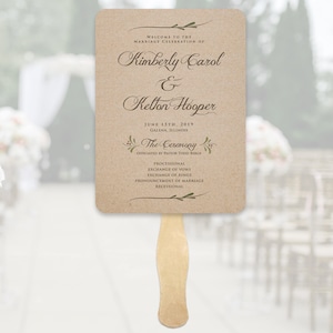 Rustic Wedding Program Fans - Fall Wedding Program Fans - Printed ...