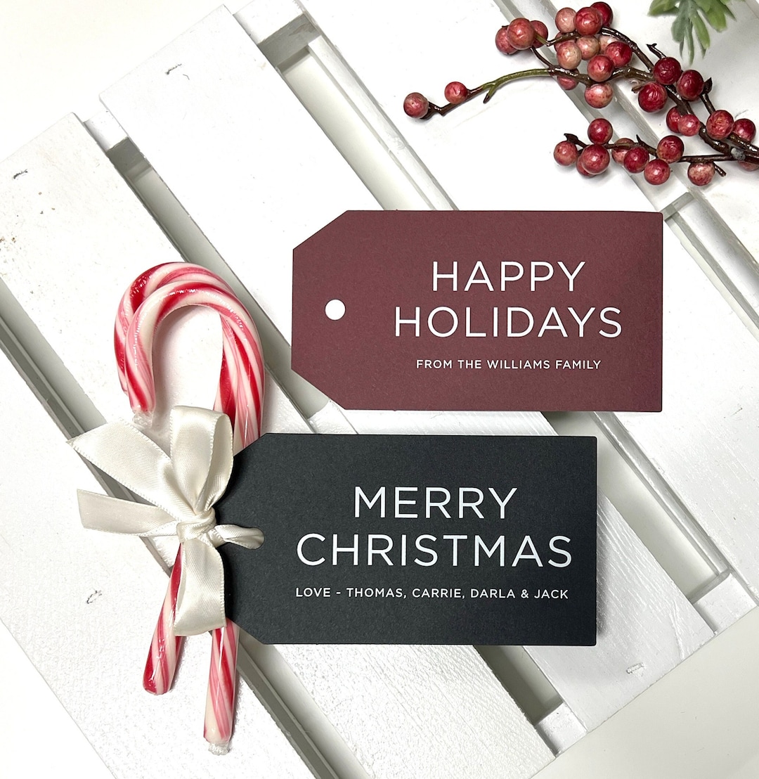 Christmas Personalized Gift Tags, Modern Christmas Gift Tags, Simple ...