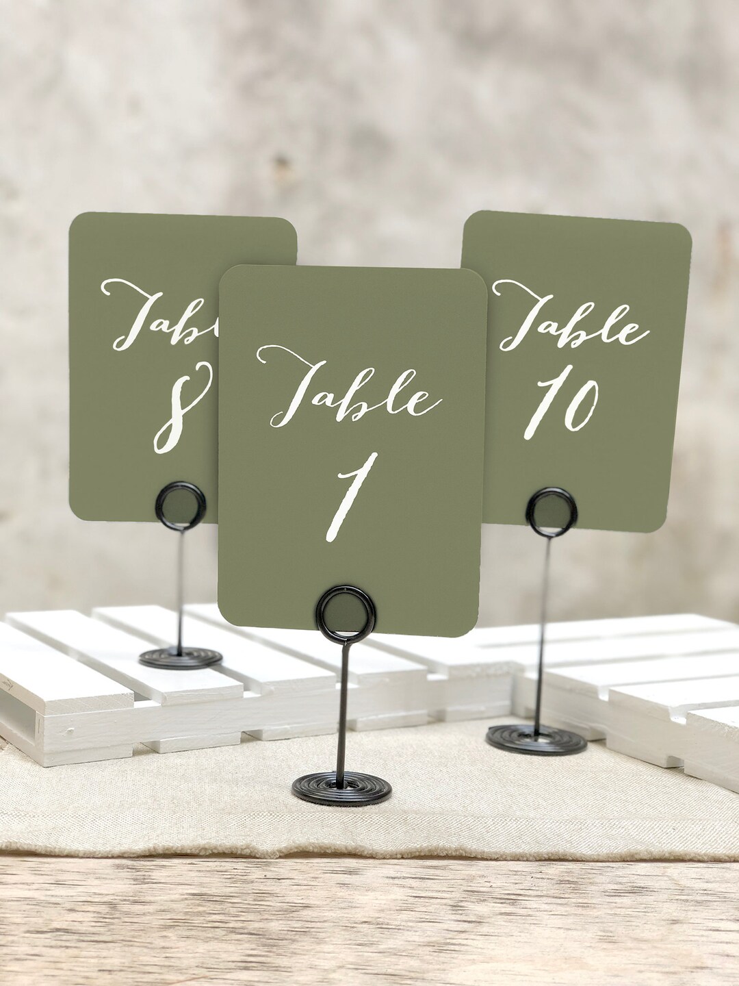 Green Table Numbers - Printed 5x7 Table Numbers - Simple Table Numbers ...