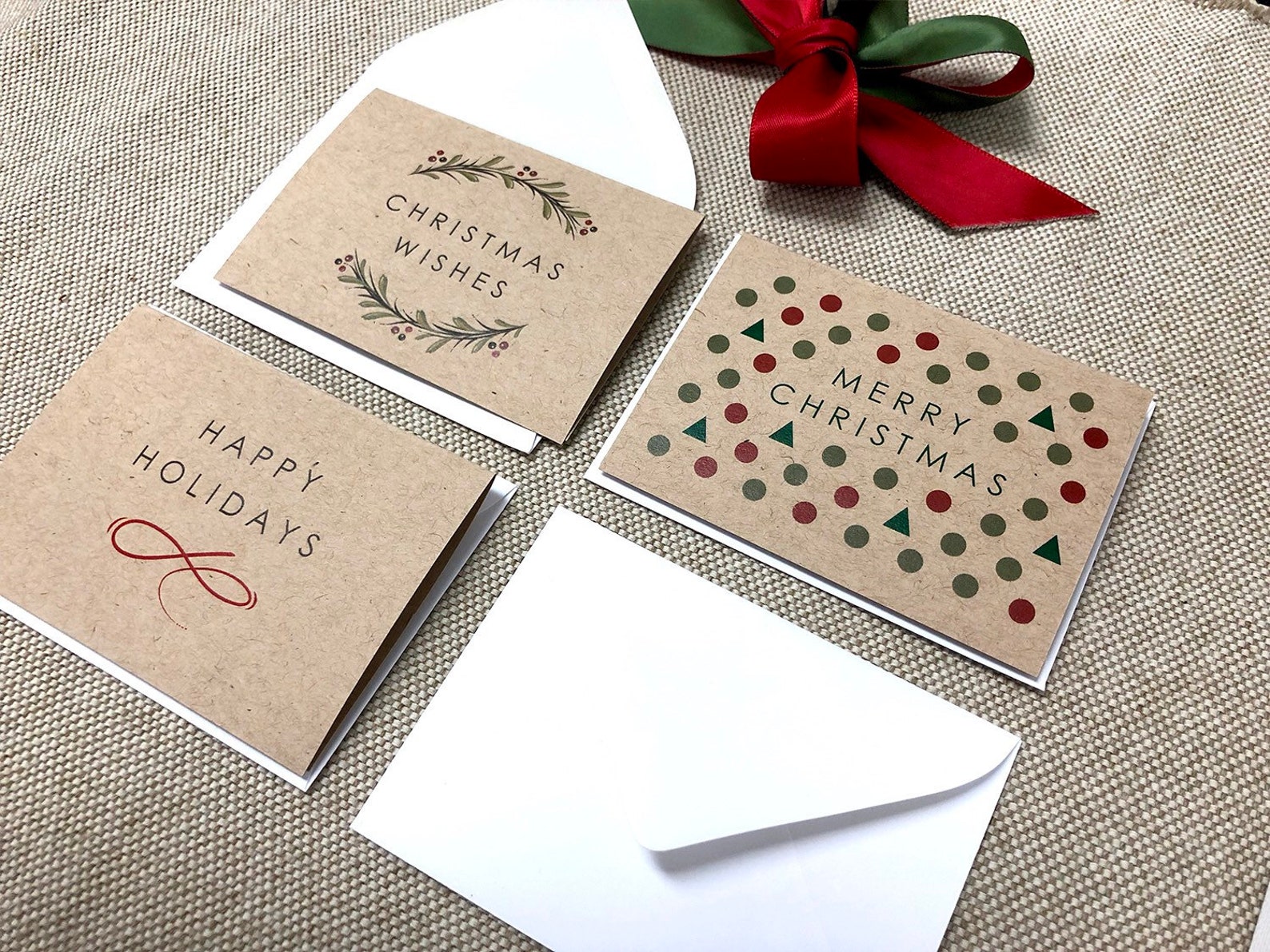 Set of 6 Mini Christmas Holiday Cards, Mini Gift Cards, Small Cards for ...