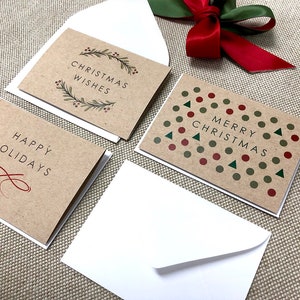 Set of 6 Mini Christmas Holiday Cards, Mini Gift Cards, Small Cards for ...