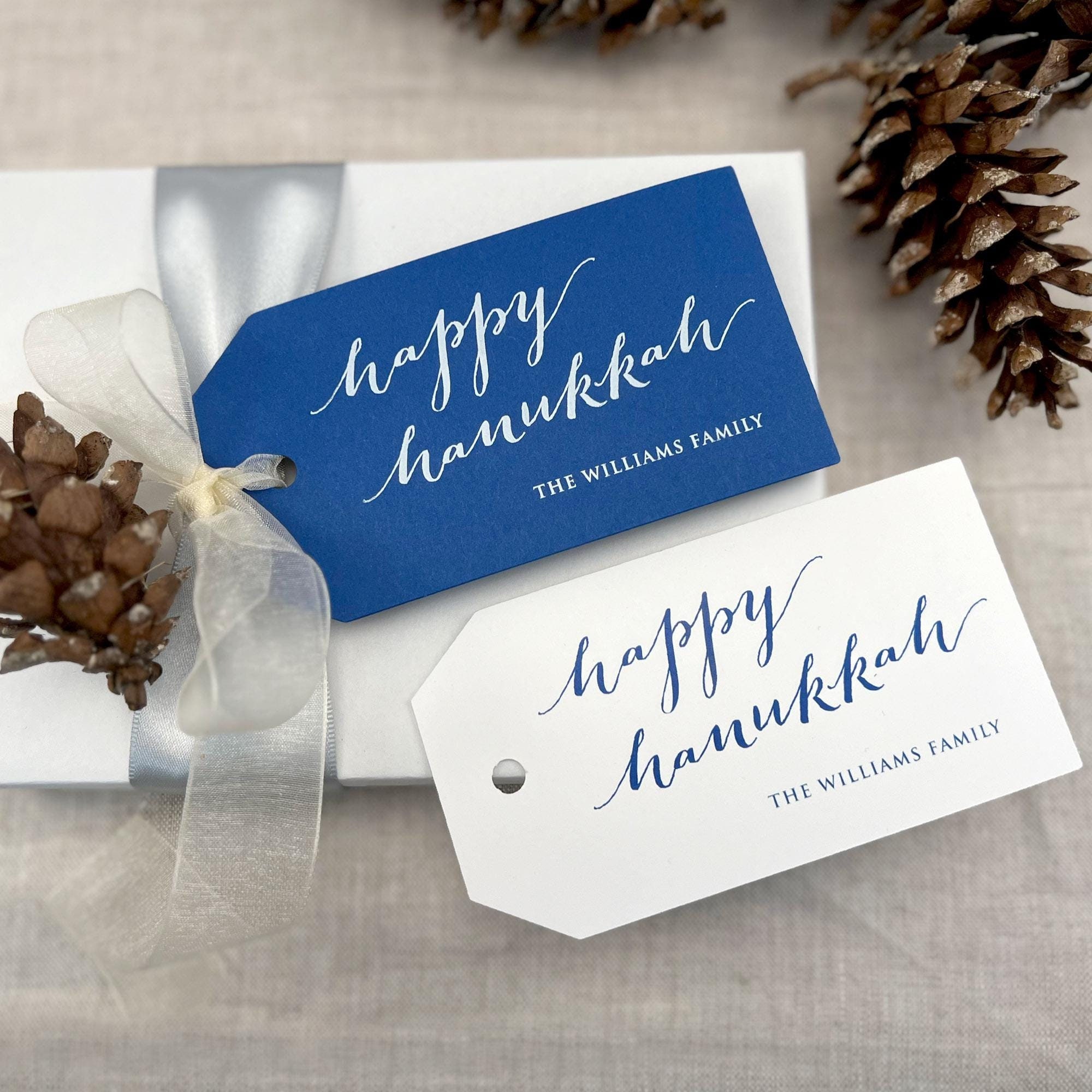 Hanukkah Gift Tags, Personalized Gift Tags, Blue and White Party Favor ...