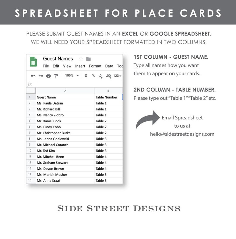 Gray Place Cards Printed Gray Wedding Escort Cards Simple | Etsy