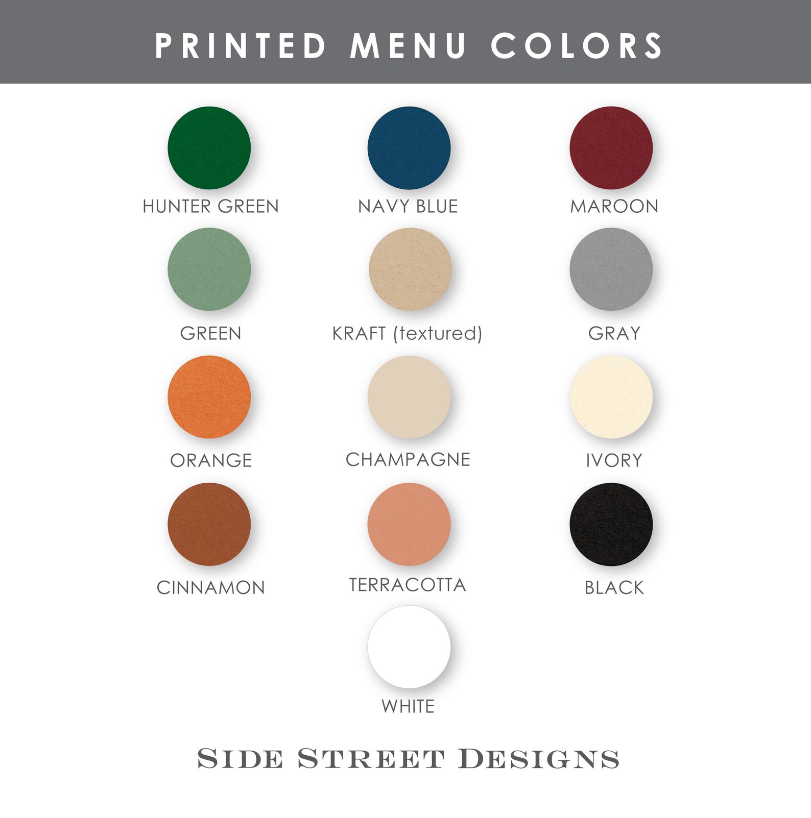 Simple Wedding Menu Cards Printed Wedding Menus Menus for - Etsy