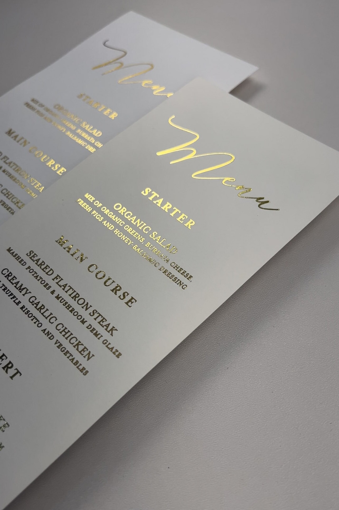 New! Gold Foil Menu Cards, Printed Shiny Wedding Gold Foil Menus ...