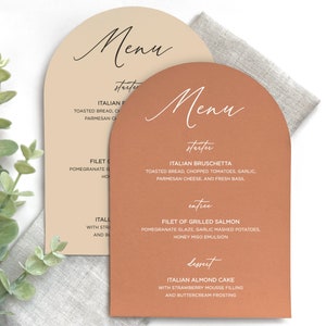 Arched Wedding Menus, Light Blue Printed Arched Wedding Menus ...