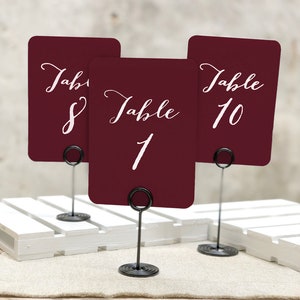 Burgundy Wedding Menu Cards - Burgundy Accents - Maroon Place Settings ...