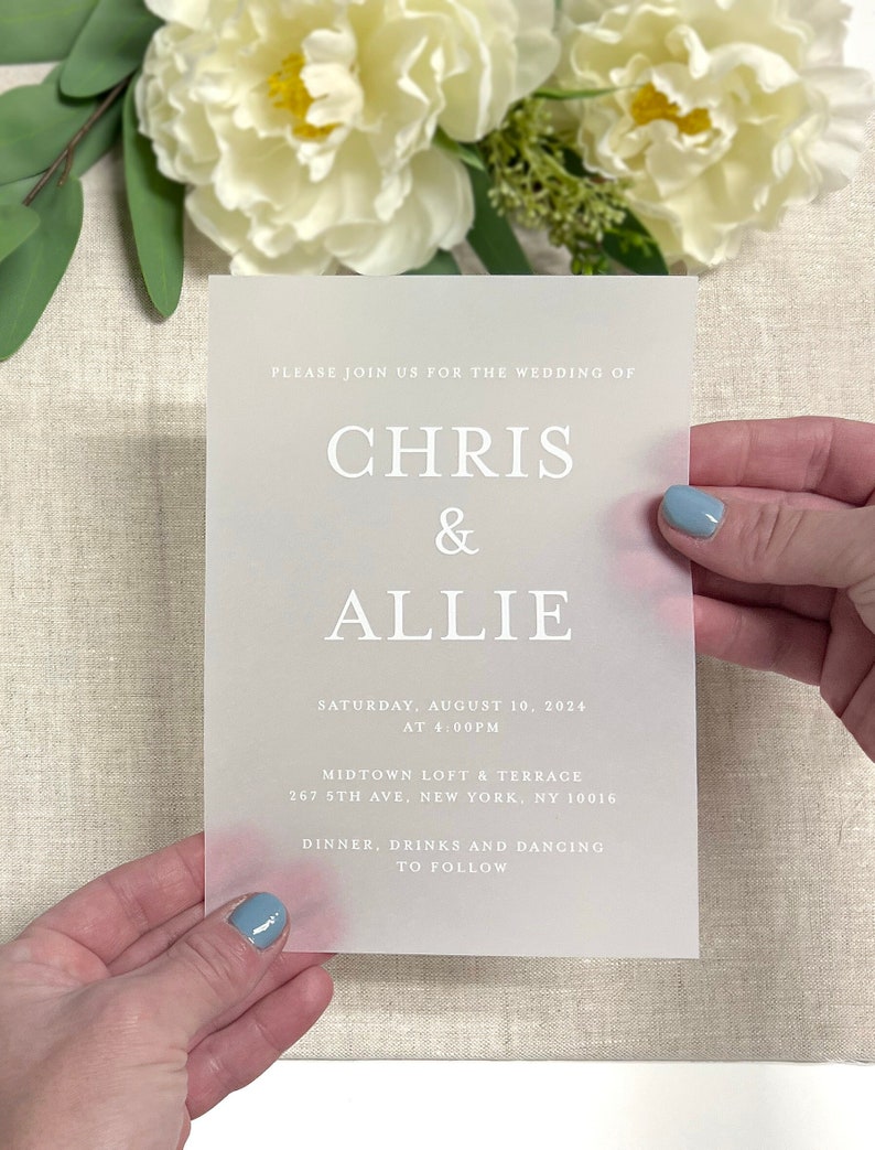 Vellum Wedding Invitations Printed Vellum Wedding - Etsy