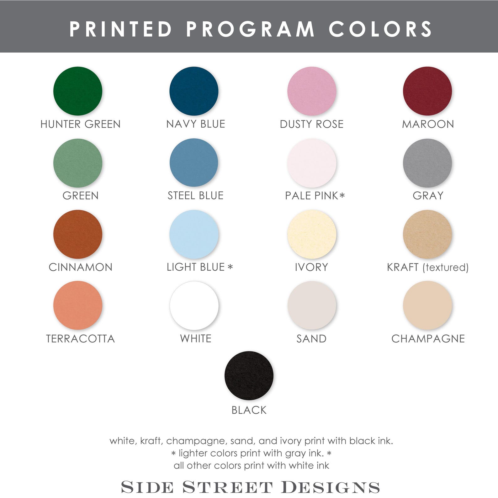 Folded Wedding Ceremony Programs, Printed Wedding Ceremony Programs ...