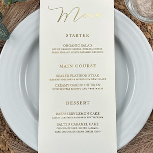 New! Gold Foil Menu Cards, Printed Shiny Wedding Gold Foil Menus ...