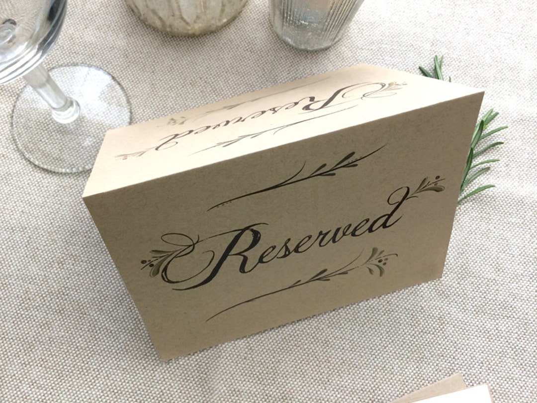 Reserved Sign, Printed Reserved Wedding Table Sign, Rustic Wedding ...