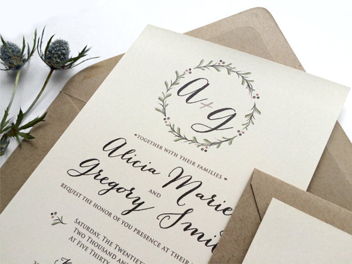 Spring Wedding Invitations Rustic Wedding Invitation | Etsy