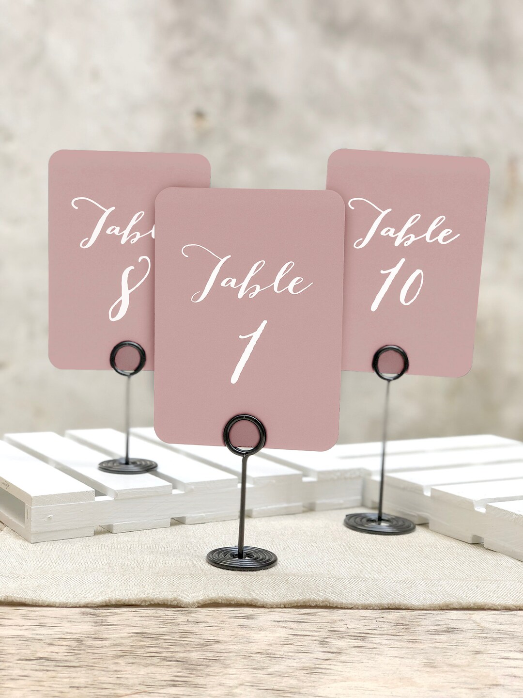 Dusty Rose Pink Accent Table Numbers, Mauve Printed 5x7 Table Numbers ...