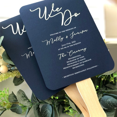 Wedding Program Fans Wooden Sticks Included Wedding Program - Etsy