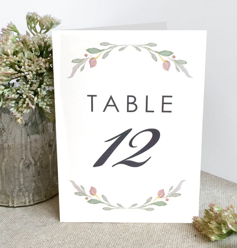 Floral Wedding Table Numbers Printed 4x6 Table Numbers - Etsy