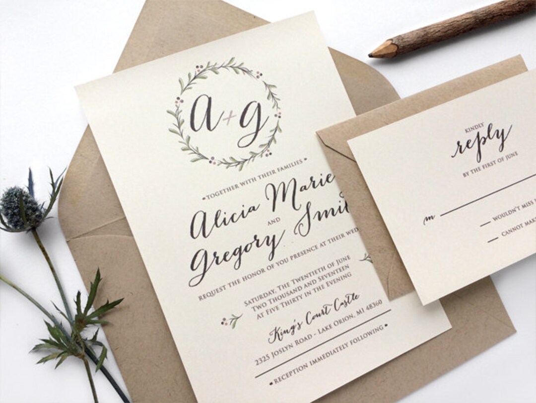 Spring Wedding Invitations - Rustic Wedding Invitation - Wedding ...
