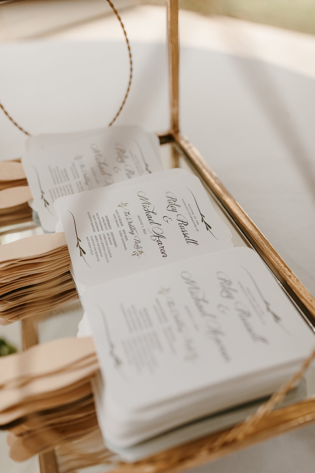 Simple Printed Wedding Program Fans, Nature Inspired Wedding Program ...