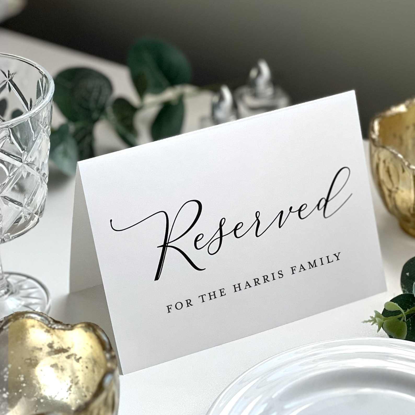 Customizable Printed Reserved Table Signs, Printed Wedding Table Card ...