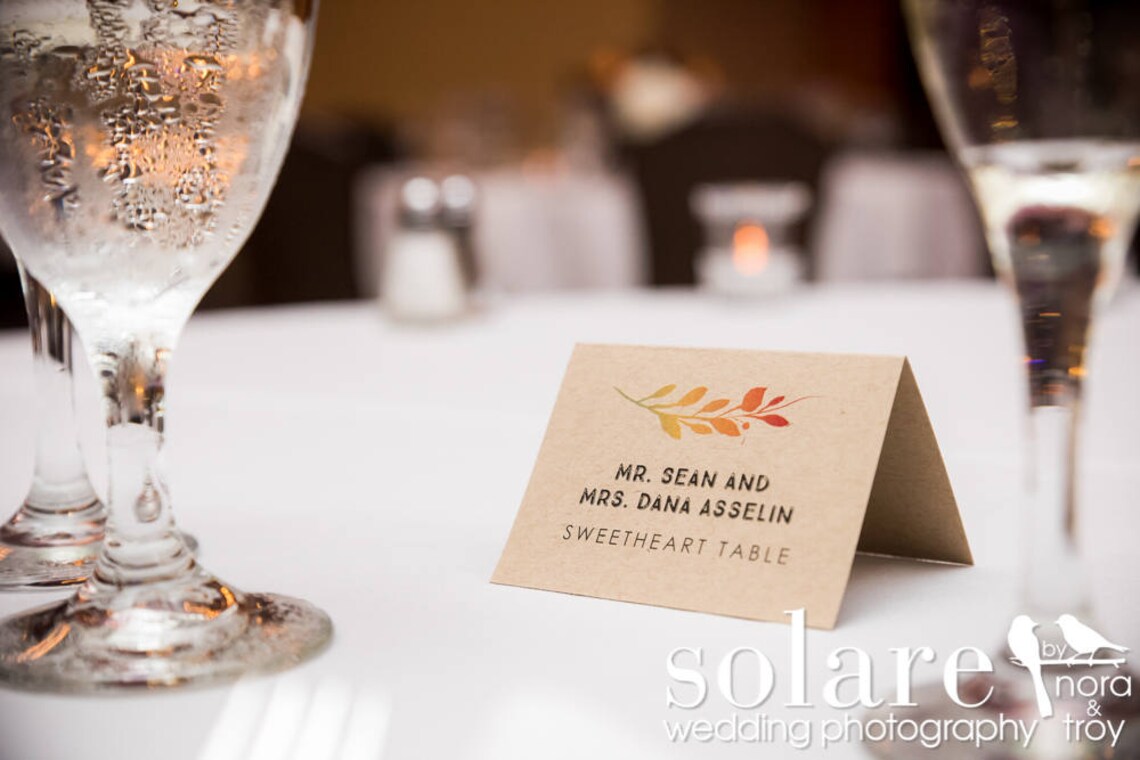 Fall Wedding Place Cards Folded Wedding Name Cards Fall - Etsy