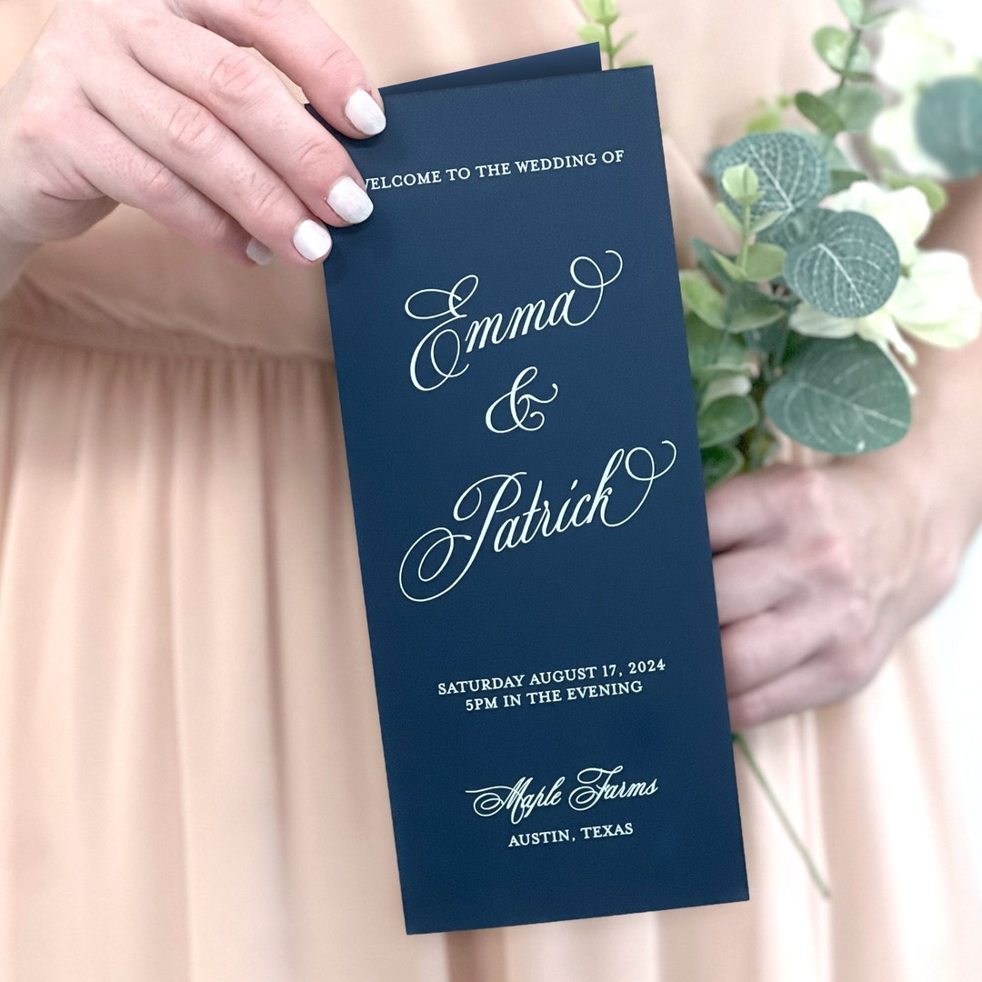 Folded Wedding Ceremony Programs, Printed Wedding Ceremony Programs ...